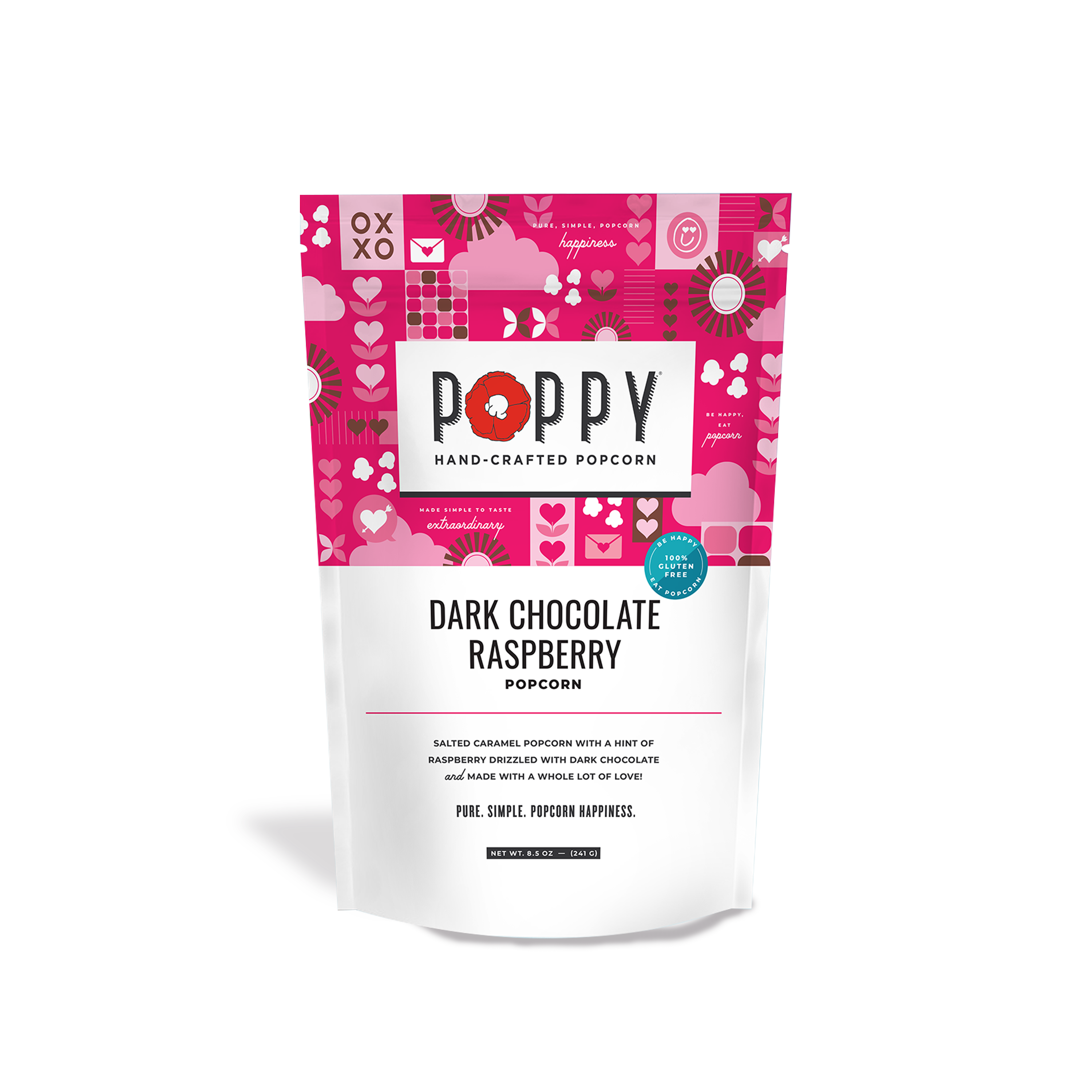 Poppy Popcorn - Dark Chocolate Raspberry Popcorn | Salt Kitchen & Co