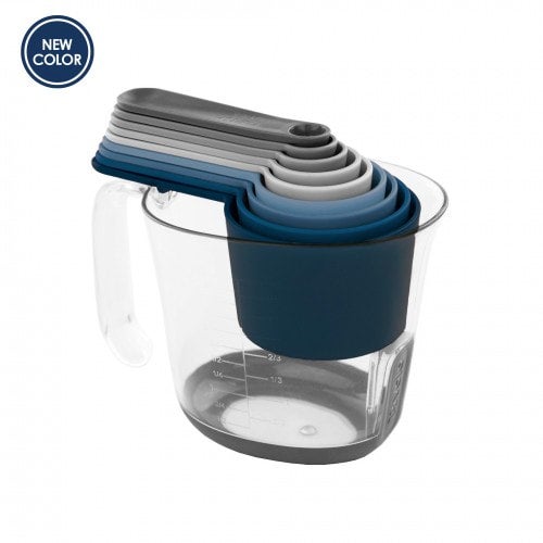 Tovolo - Measuring Cups Set / Magnetic Nested - Blue/Grey | Salt ...